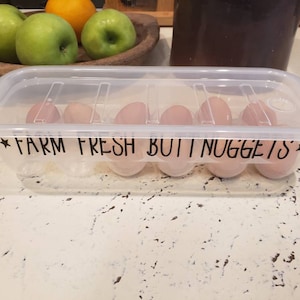 Funny Egg Container, Reusable Egg Container, Plastic Egg Carton, Punny ...