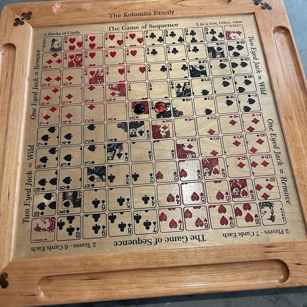 Engraved and Painted Sequence Game Board - Etsy