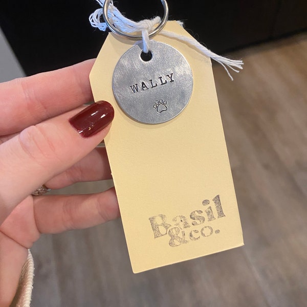 Custom Hand Stamped Dog Tags - Simple Handmade Pet Id Tag - Metal ...