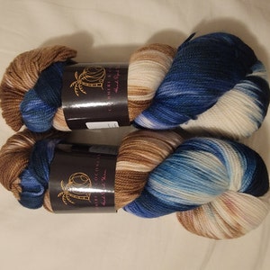 Dragonfly in Amber Blue, Gold, Yellow, White Merino Nylon Yarn ...