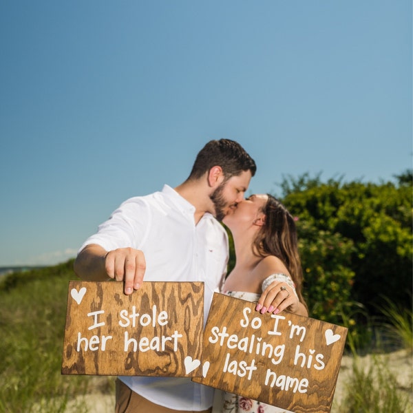 Engagement Photo Props, Couples Engagement Props, I Stole Her Heart ...