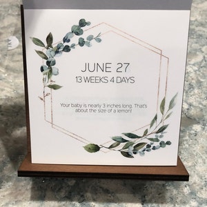 Custom Due Date Baby Countdown Calendar Pregnancy Gift for Expecting ...