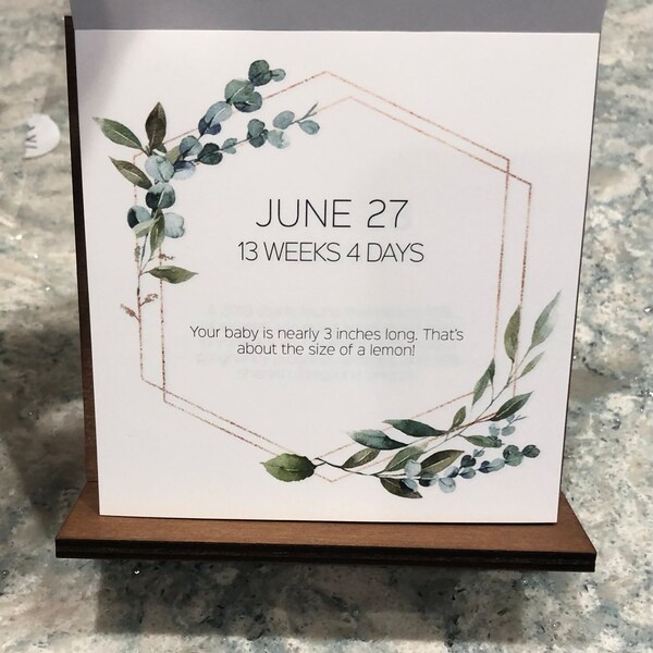 Custom Due Date Baby Countdown Calendar | Pregnancy Gift for Expecting ...