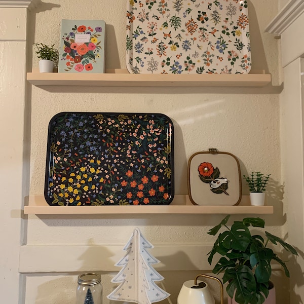 Ultra Narrow Unfinished 28", 30", 32" or 34 Inch Floating Ledge Shelf ...