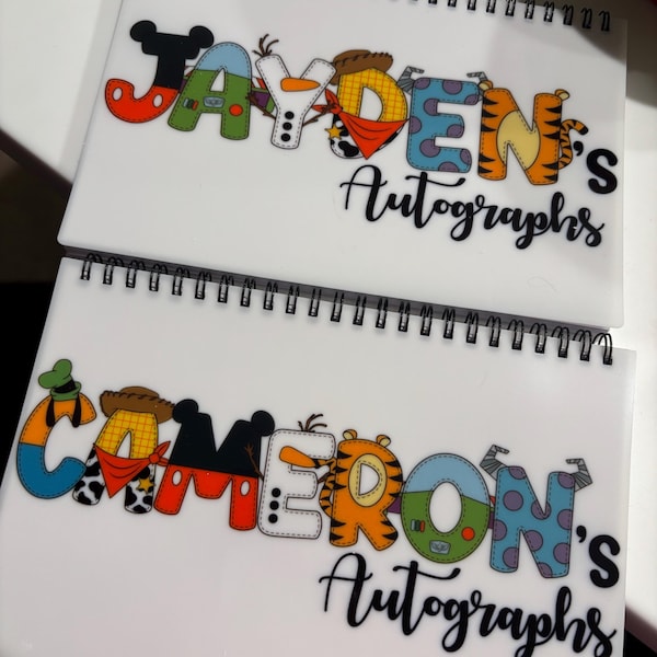 Personalized Kids Character Autograph Book – Custom Name Book for Theme ...