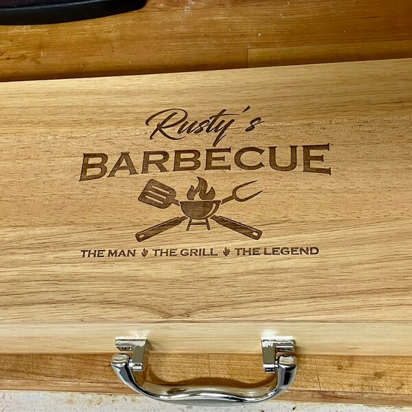 Personalized Engraved BBQ Grill Set, Premium 11 Piece Grilling Set With ...