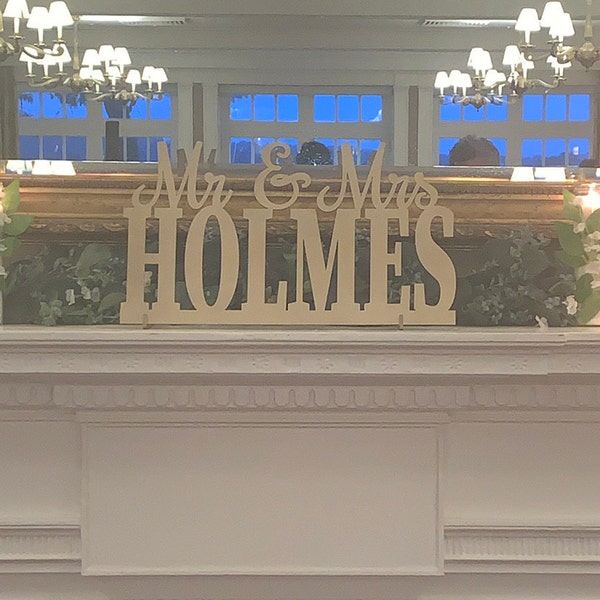 Custom Wedding Name Sign, Mr and Mrs Sign, Personalized Wedding Name ...