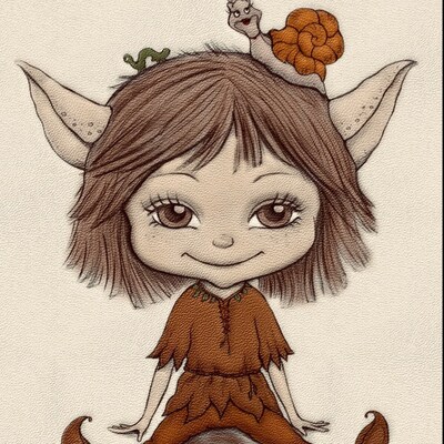 Elf Coloring Page, Digital Stamp, Digi, Boy, Troll, Dwarf, Nature ...