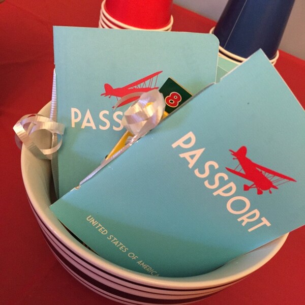 Passport Party Favor, Party Passport, Airplane Birthday Party Passports ...