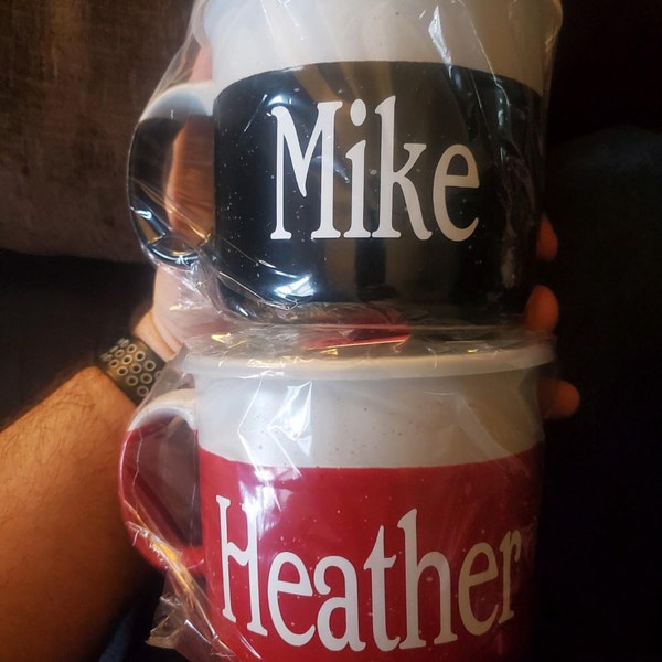 Set of 2 PERSONALIZED Lo-ve Mugs for His and Her; #couplegifts, # ...