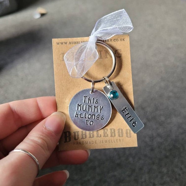 This Mummy Belongs to Key Ring With Swarovski Crystal Birthstones ...