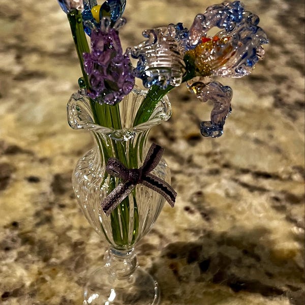 Mini Glass Flower Bouquet Set- Birth Month Flower Bouquet,mini Flower ...