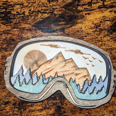 3D Layered Wood Art, Ski/snowboard Goggles - Etsy