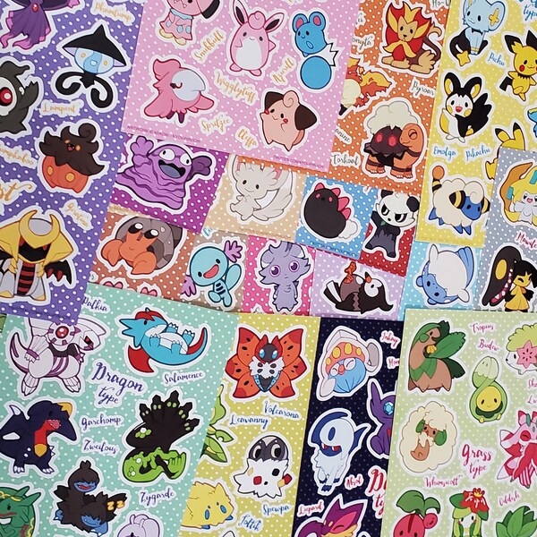 Legendary and Mythical Pokemon Sticker Sheet 2 - Etsy