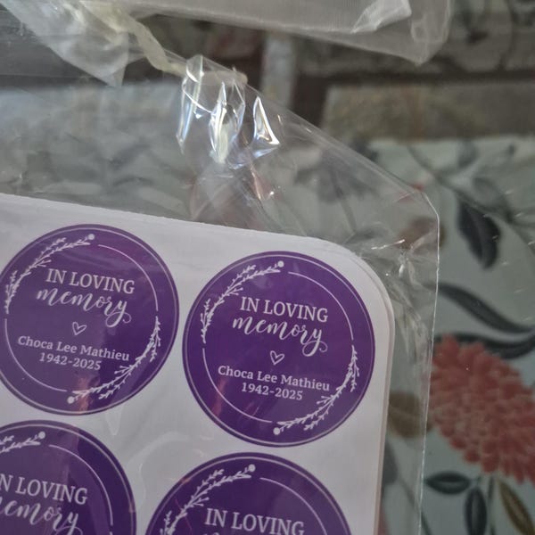 In Loving Memory Stickers, Personalized Celebration of Life Favors ...