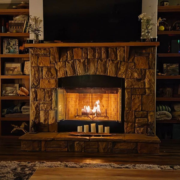 Deluxe 12" Repose Wood Pellet Fire Logs Open Face , Deluxe Set Free S/H ...