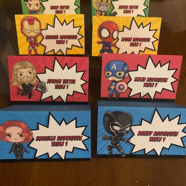 Editable Superhero Food Labels Instant Download Superhero Place Cards ...