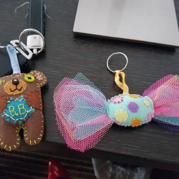 Pigeons Handmade Hand Stitched Key Chain Pigeon Bird Felt Collectable ...