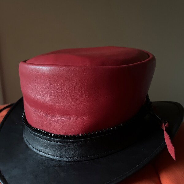 Steampunk Chopper Cross Leather Black Motorcycle Top Hat Biker - Etsy