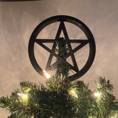 Pentagram Tree Topper Pentacle Reversible Gothic Holiday Home Decor 3D ...