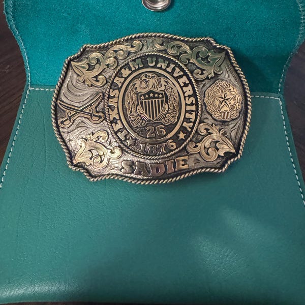 Trophy Western Belt Buckle - Custom Made - German Silver - Hand ...