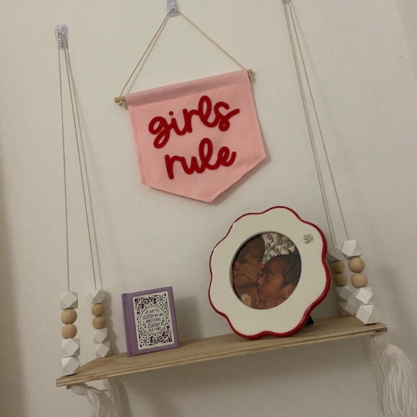 Girls Rule Mini Felt Nursery Wall Banner Girls Bedroom Decor - Etsy