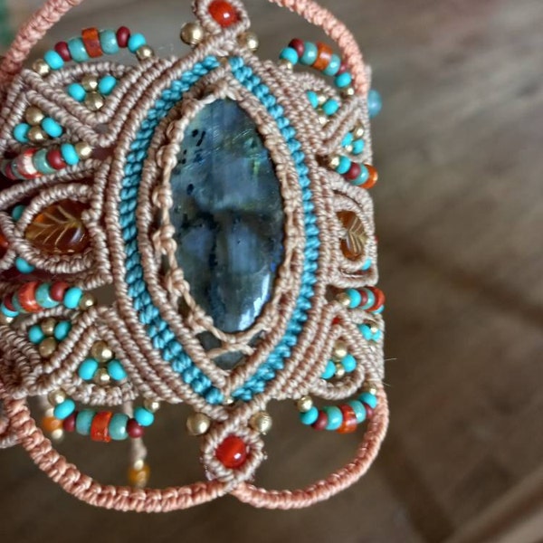 Tribal Macrame Necklace, Micromacrame Native American Jewelry, Handmade ...