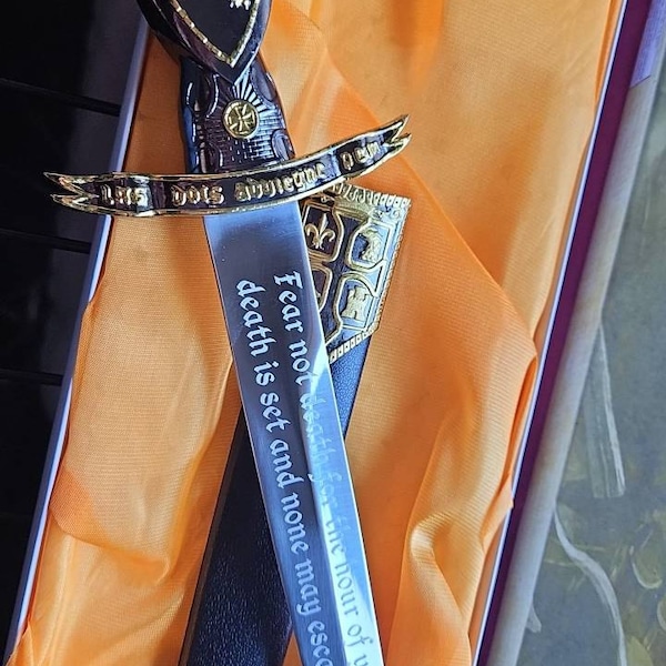 Custom Engraved Masonic Short Sword With Red or Blue Handle and ...