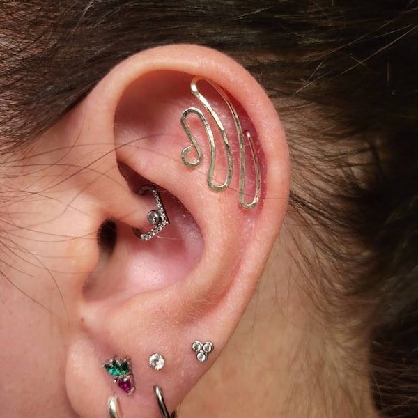 Hidden Helix-hidden Curved Spiral Helix -spiral Helix Earring-wave ...