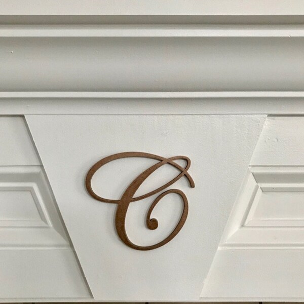 Wooden Script Letter C: Unpainted Cursive Monogram - DIY Crafting - Etsy
