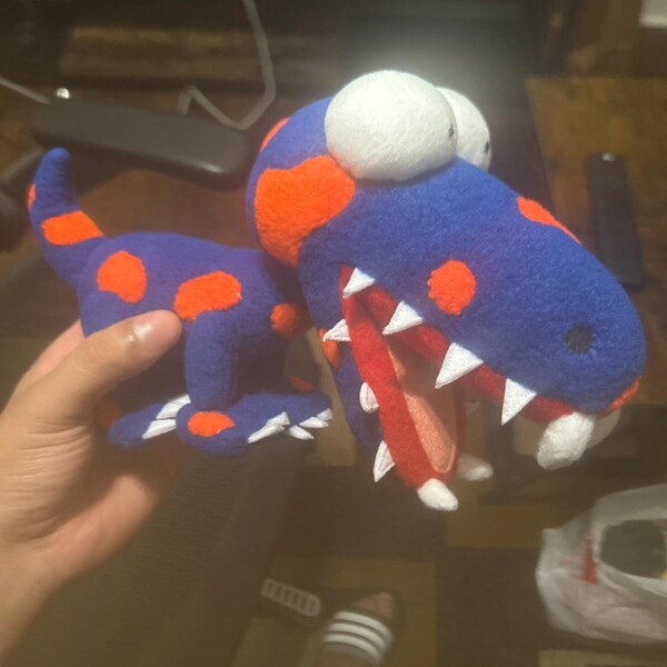 Klampon Plushie, Blue Crocodile Plush, Handmade Stuffed Animal, 10.6in ...