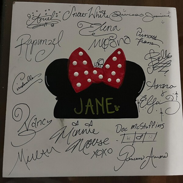 Autograph Board, Disney Character Autograph Board, Minnie Mouse Ears ...