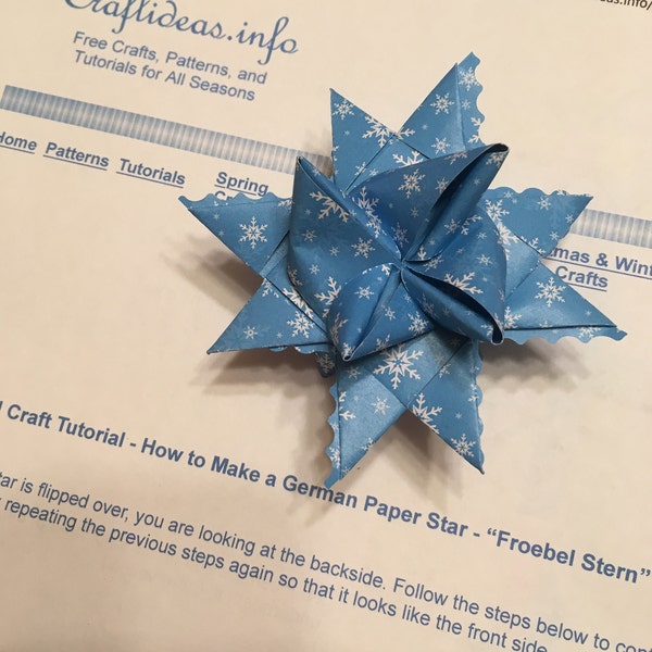 Snowflake Patterned Paper Strips for Making Moravian (german) Stars ...