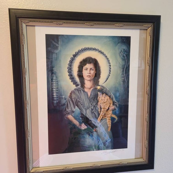 Ellen Ripley With Jonesy Giclee Fine Art Print- Alien - From Original ...