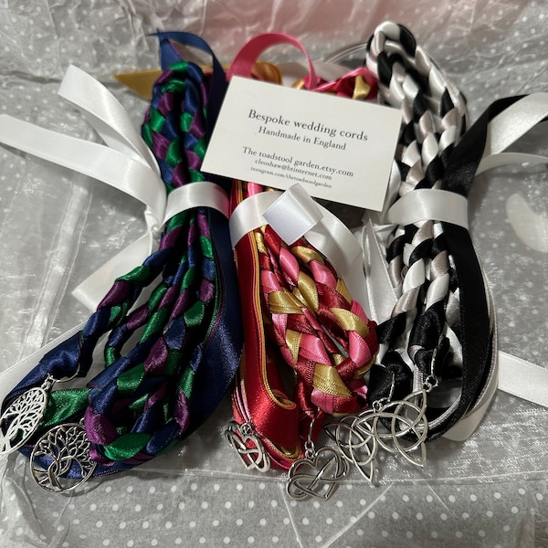 CUSTOM Set of 3 Wedding Cords - Choose Your Colours and Charms ...
