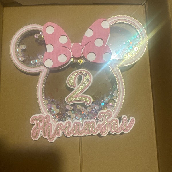 Minnie Mouse Inspired Personalizable Cake Topper and 3D Number - Etsy