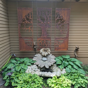 Tree of Life Metal Privacy Screen Set of 3, Large Home & Garden Décor ...