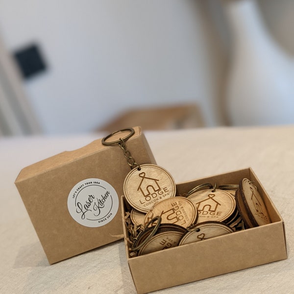 Custom Keychain With Business Logo, Engraved Keyring With Custom Text ...