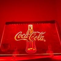 Coca Cola, Coca Cola Sign, Neon LED Sign, Acrylic, Coke Bottle, Hanging ...