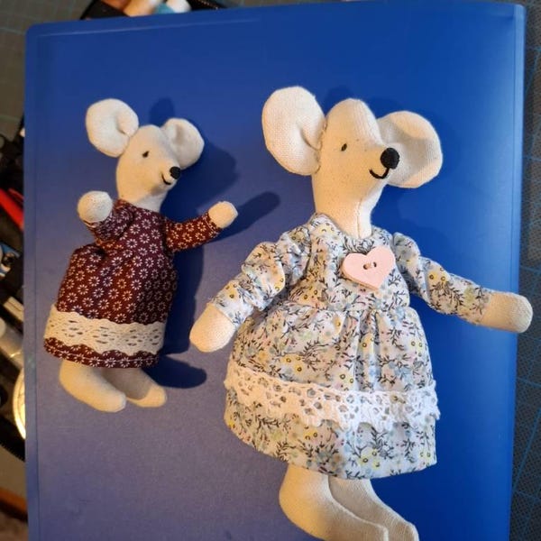 Mouse Family Sewing Pattern Set PDF — Stuffed Animal, Cloth Mice With ...