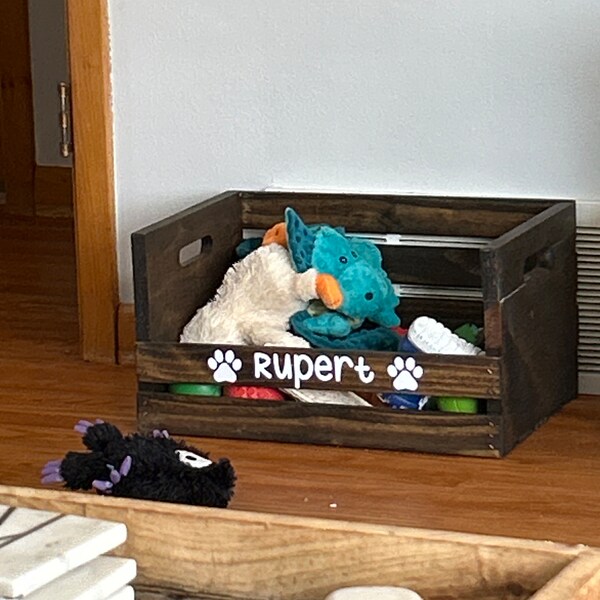 Small Dog Toy Box Toy Crate Pet Storage Pet Toy Crate Customized Pet ...