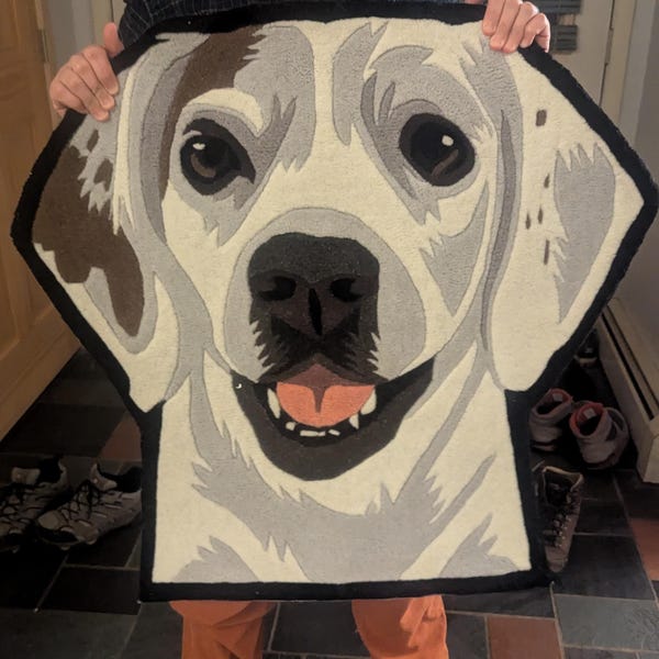 Personalized Pet Portrait Tufted Rug Handmade Dog Rug Custom Dog ...