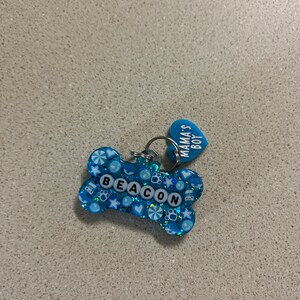 Custom Resin Pet ID Tags With Letter Beads Personalized Key - Etsy