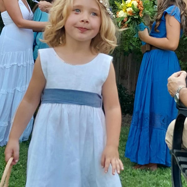 White Flower Girl Dress With Sash,occasion Toddler Dress,junior ...