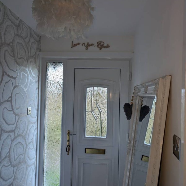 Wooden 'love You, Bye' Sign - Above Door Hallway Sign - Natural Wood ...