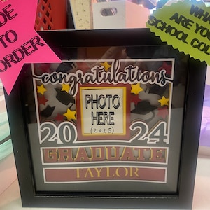 CUSTOMIZABLE 3D GRADUATION Shadow Box Svg for Cricut for Silhouette - Etsy