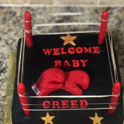 Boxing Gloves Cake Topper, Fondant, Boxing Gloves Cake Decorations ...