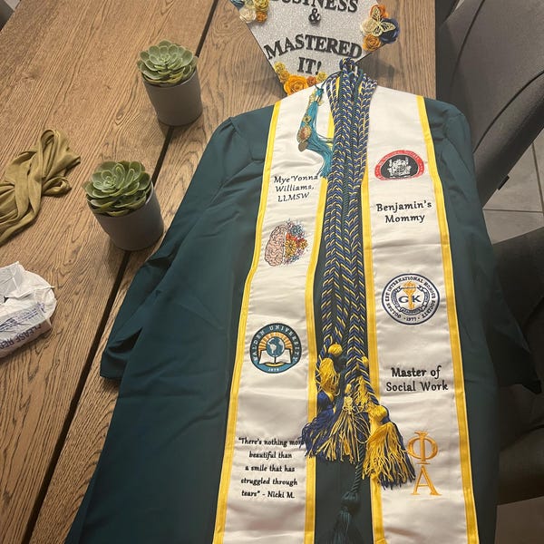 Custom Embroidery Graduation Stole | Custom Personalized Stole | Custom ...