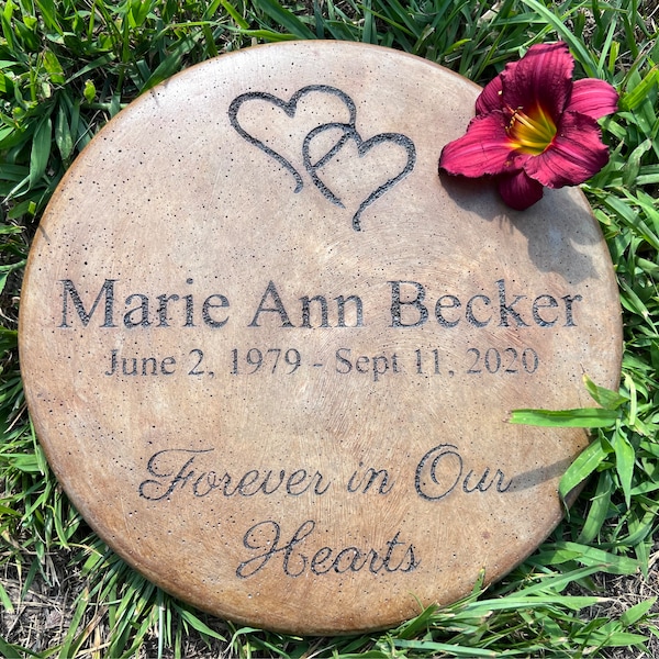 Custom Engraved Memorial & Tribute Stone 11 Inch Forever in Our Hearts ...
