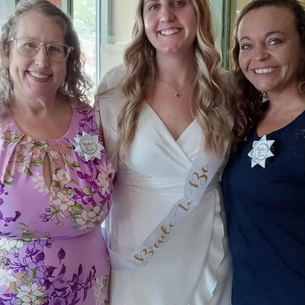 Personalized Bridal Shower Corsages | Mother of the Bride Pin - Etsy